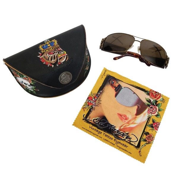 Ed Hardy | Accessories | Y2k Ed Hardy Ehs7 King Of Beasts Sunglasses W ...